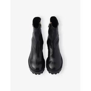 Prada Stretch Nappa Leather Heeled Ankle Boots