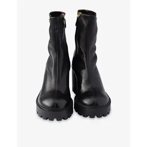 Prada Stretch Nappa Leather Heeled Ankle Boots