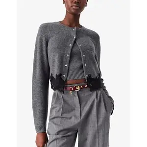 Maje Lace-trim Two-piece Wool Twinset