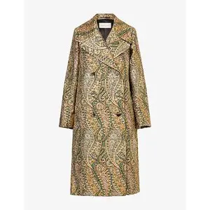Dries Van Noten Riani Metallic-pattern Woven Coat