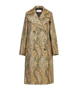 Dries Van Noten Riani Metallic-pattern Woven Coat - Multi