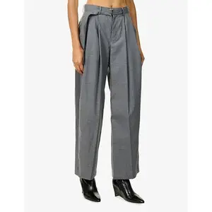 Sacai Barrel-leg Suiting Wool Trousers