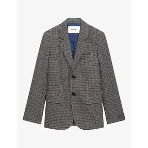 Zadig&Voltaire Vanille Checked Lapel-collar Wool-blend Blazer
