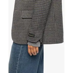 Zadig&Voltaire Vanille Checked Lapel-collar Wool-blend Blazer