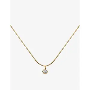 Monica Vinader Oval 18ct Vermeil And Lab-grown Diamond Necklace