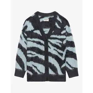 Zadig&Voltaire Arpa Jacquard-pattern Cashmere Cardigan - Anthracite