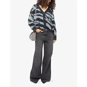 Zadig&Voltaire Arpa Jacquard-pattern Cashmere Cardigan - Anthracite