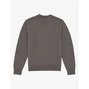 The Kooples Fitted Round-neck Wool And Cashmere Jumper - Taupe