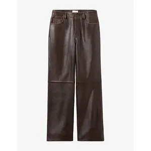 Claudie Pierlot Straight-leg Mid-rise Leather Trousers
