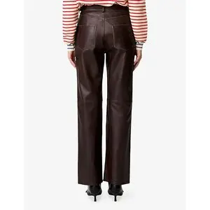 Claudie Pierlot Straight-leg Mid-rise Leather Trousers