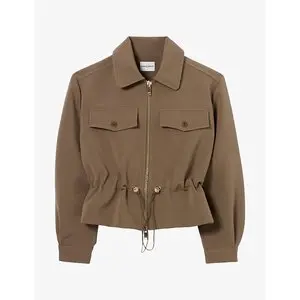 Claudie Pierlot Flap-pocket Drawstring-waist Woven Jacket