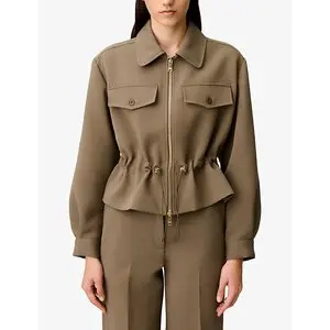 Claudie Pierlot Flap-pocket Drawstring-waist Woven Jacket