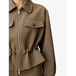 Claudie Pierlot Flap-pocket Drawstring-waist Woven Jacket