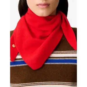 Claudie Pierlot Triangular Wool And Cashmere Scarf - Red
