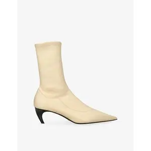 Khaite Valerie 55 Leather Heeled Mid-calf Boots