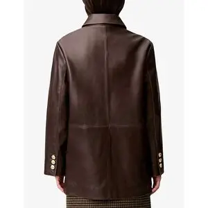 Claudie Pierlot Distressed-effect Relaxed-fit Leather Jacket