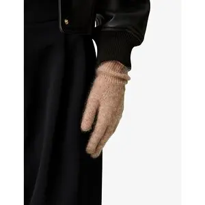 Claudie Pierlot Brushed-texture Wool-blend Gloves - Camel