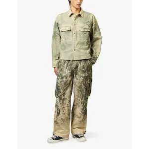 BRAIN DEAD Flight Stained Wide-leg Cotton Trousers