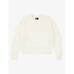 The Kooples Ribbed V-neck Wool Jumper - Ecru