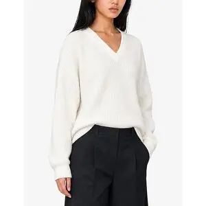 The Kooples Ribbed V-neck Wool Jumper