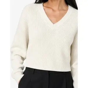 The Kooples Ribbed V-neck Wool Jumper