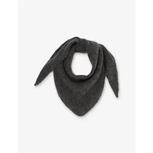 Claudie Pierlot Brushed-texture Wool-blend Scarf - Mottled Grey