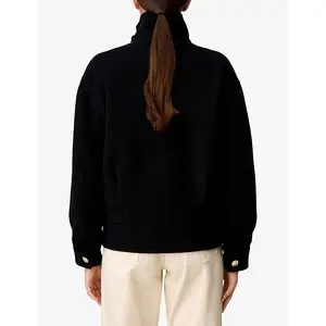 Claudie Pierlot High-neck Relaxed-fit Wool-blend Coat