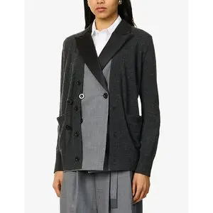 Sacai Contrast Suit Wool Cardigan