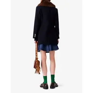 Maje Collared Button-down Wool-blend Coat