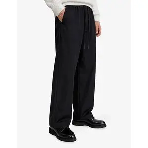 The Kooples Drawstring Straight-leg Stretch Wool-blend Trousers