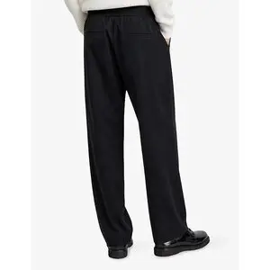 The Kooples Drawstring Straight-leg Stretch Wool-blend Trousers