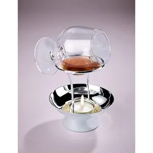 ARTHUR PRICE Contemporary Silver-plated Brandy Warmer & Glass