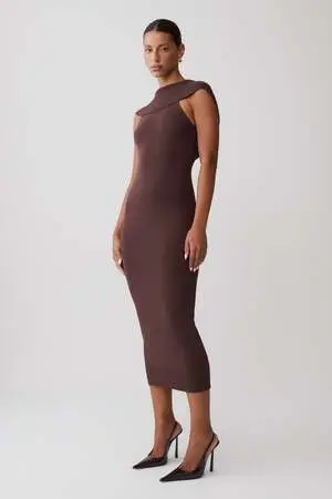Meshki Ellen Ribbed Midi Column Knit Dress