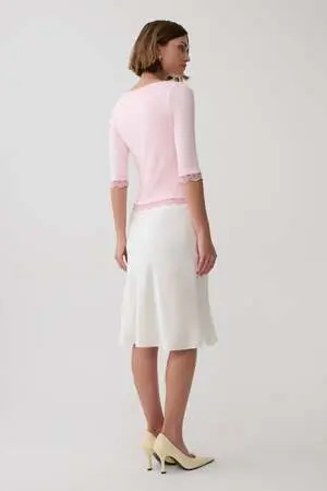 Meshki Althea Lace Trimmed Top - Pink