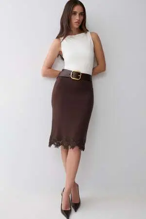 Meshki Kaelin Lace Knit Skirt