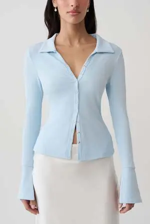 Meshki Analisa Button Down Long Sleeve Top