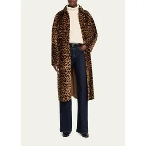 NILI LOTAN Davelle -print Lamb Shearling Coat