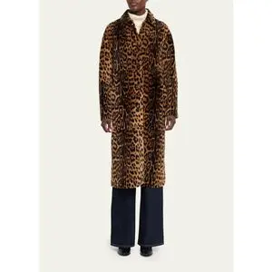 NILI LOTAN Davelle -print Lamb Shearling Coat