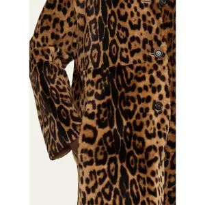NILI LOTAN Davelle -print Lamb Shearling Coat
