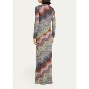 Missoni Sequin Wefted Loom Knit Long-sleeve Gown