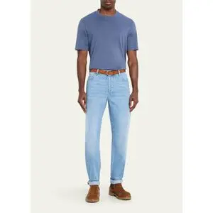 Brunello Cucinelli Traditional Cuffed Jeans - Light Blue