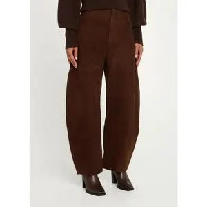 AEXAE Suede Barrel-leg Pants