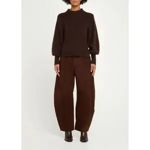 AEXAE Suede Barrel-leg Pants
