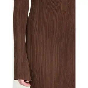 AEXAE Rib-knit Collared Maxi Dress