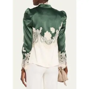 Alice + Olivia Thomasina Lace-trimmed Crop Jacket