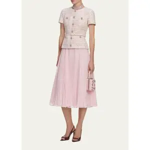 SELF-PORTRAIT Sequined Bouclé Midi Dress
