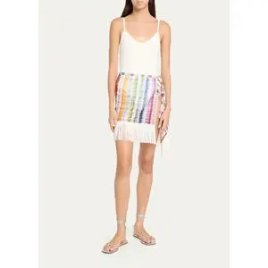 Missoni Chevron Fringe Sarong Mini Skirt