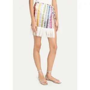 Missoni Chevron Fringe Sarong Mini Skirt
