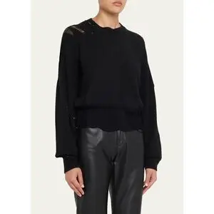 HAIKURE Marcy Distressed Wool Crewneck Sweater