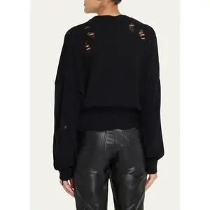 HAIKURE Marcy Distressed Wool Crewneck Sweater